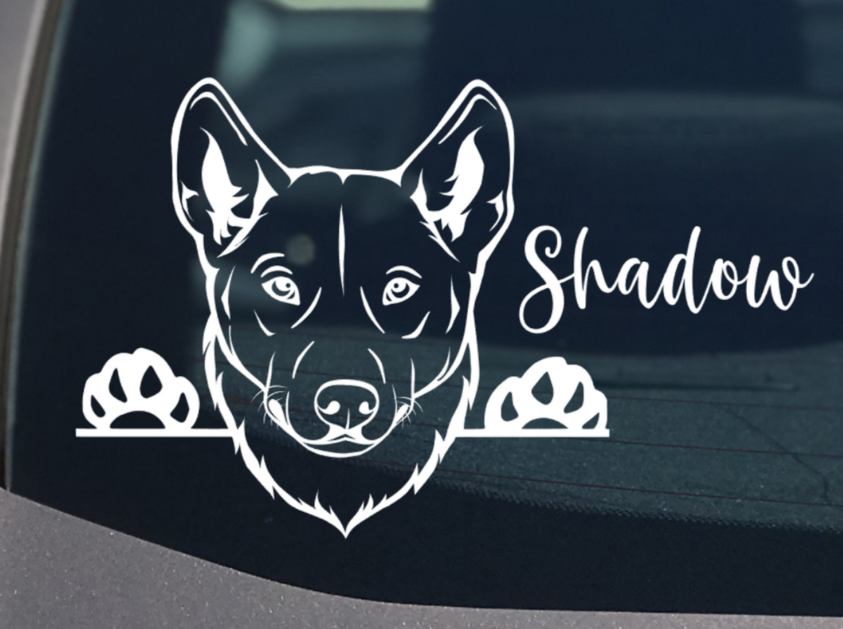 Dingo Sticker Peeking Vinyl Car decal – My Crafty Dog