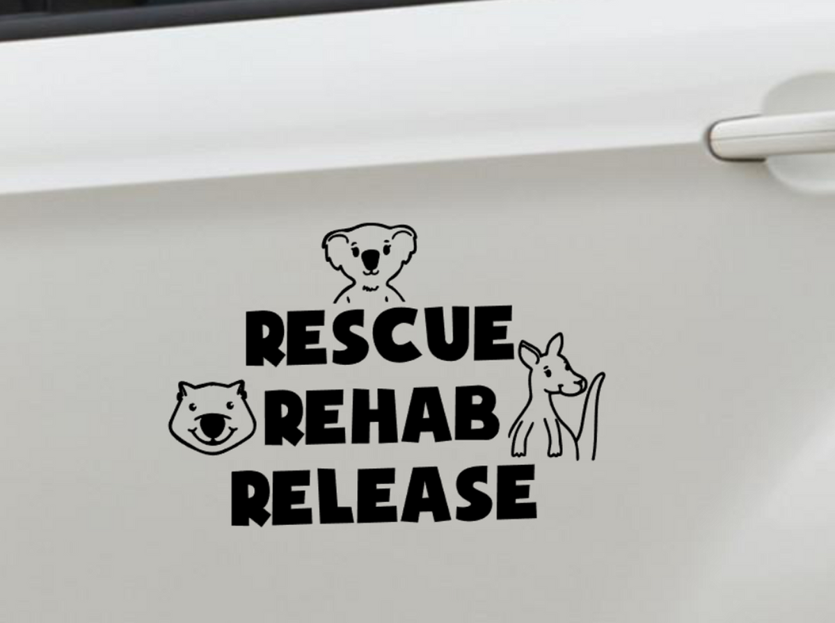 Rescue Rehab Release Car Decal / Sticker. Saving Native Australian Wil ...